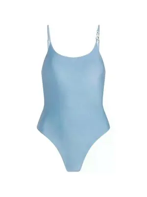 Karl Lagerfeld Scoop-neck One-piece Swimsuit - Blue