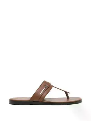 TOM FORD Logo Leather Flip-flops