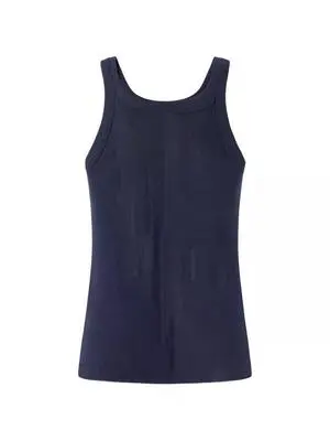 Pinko Ribbed Cotton Vest Top With Embossed Logo