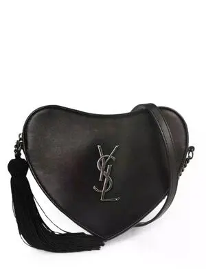 Saint Laurent 2018 Love Heart Leather Shoulder Bag - Black