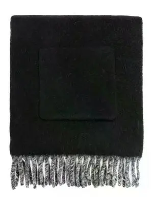 Burberry Logo-lettering Scarf - Black