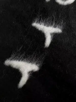 Burberry Logo Alpaca Wool Blend Hooded Scarf