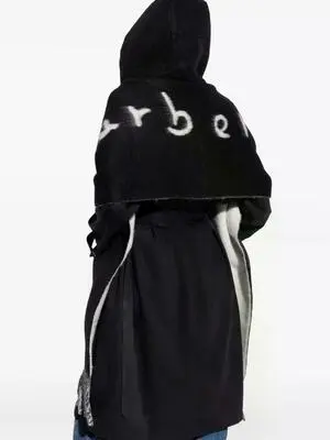 Burberry Logo Alpaca Wool Blend Hooded Scarf