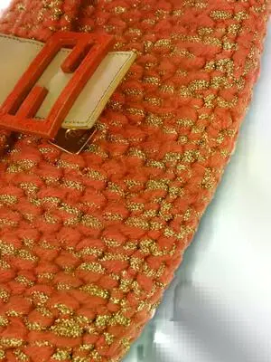 Fendi 1990-2000s Baguette Wool Handbag - Orange
