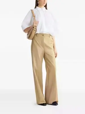 PATOU Cropped Cotton Shirt - White