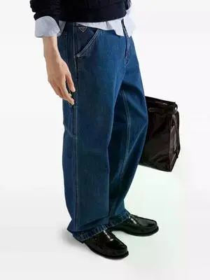 Prada Denim Relaxed Fit Pants - Blue