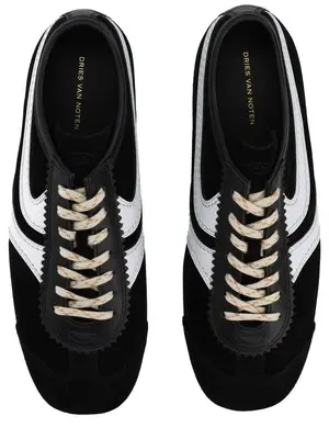 Dries Van Noten Suede Lace Up Sneakers - Black