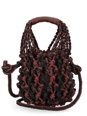 ALYSI Handheld Mesh Bag - Brown