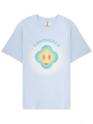 Casablanca T-shirt With Print - Azure