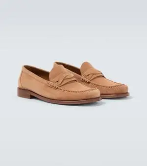 Brunello Cucinelli Suede Penny Loafers - Brown