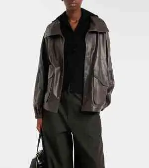 Nour Hammour Anorak Leather Jacket