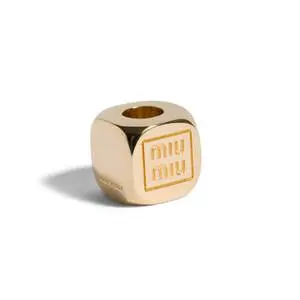 Miu Miu Enameled Metal Dice Charm - White