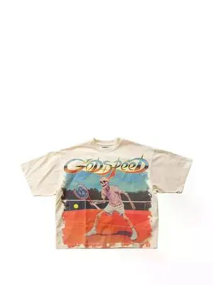 GODSPEED Top Spin Graphic-print T-shirt - Neutrals