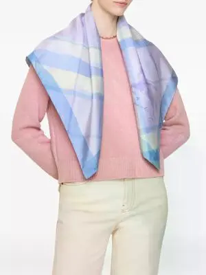 Burberry Watercolour Check Silk Scarf