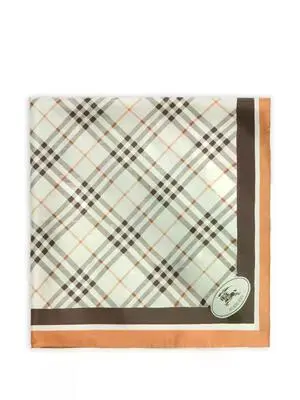 Burberry Check Knight Stamp Silk Scarf - Neutrals