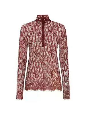 Dolce & Gabbana Chantilly Lace Top - Red