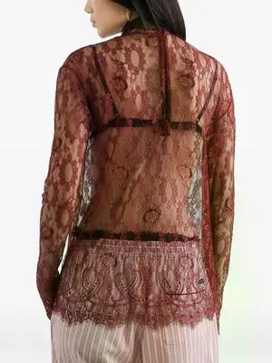Dolce & Gabbana Chantilly Lace Top - Red