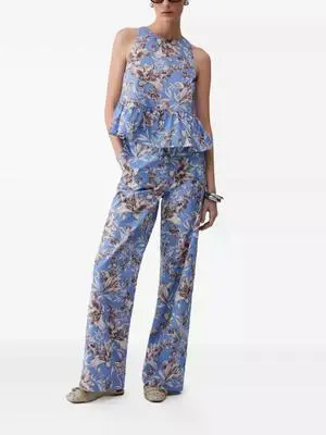 Liu Jo Floral Tie-back Peplum Blouse