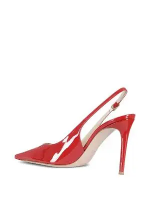 Roberto Festa Pointed-toe Slingback Leather Pumps - Red