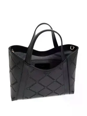 Furla Goccia Laser-cut Top Handle Small Tote Bag - Black