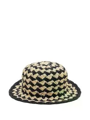Closed Patterned Sun Hat - Black