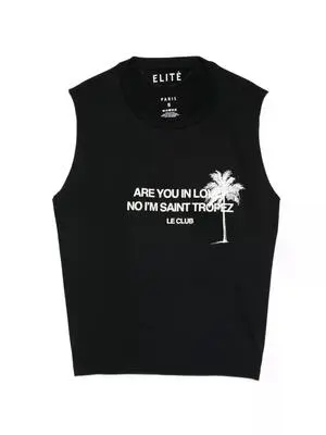 ELITE Palm-motif Vest - Black