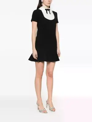 SELF-PORTRAIT Bow-embroidered Collar Dress