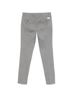 MANUEL RITZ Slim Fit Textured Trousers - Grey