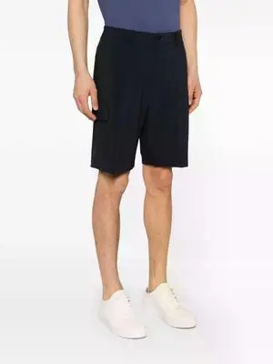 MANUEL RITZ Logo-patch Belt-loop Shorts - Blue
