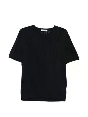 MANUEL RITZ Vertical Stripe Perforated T-shirt
