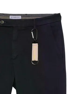 MANUEL RITZ Micro-texture Slim-fit Trousers - Black