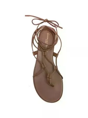 GIANVITO ROSSI Tie-fastening Flat Sandals - Brown