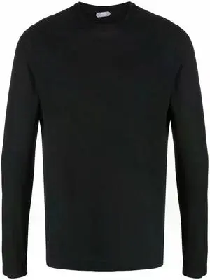 ZANONE Long-sleeved Cotton T-shirt - Black