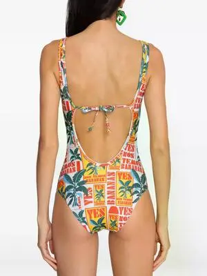 AMIR SLAMA Tropical Print One-piece Swimsuit