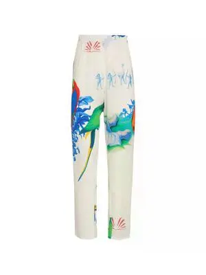 AMIR SLAMA Printed Trousers - White