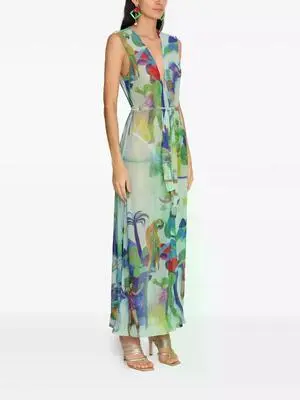 AMIR SLAMA Printed Maxi Dress