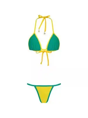 AMIR SLAMA Star-embellished Triangle Bikini - Yellow
