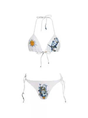 AMIR SLAMA Sun-print Bikini - White