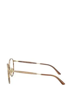 Giorgio Armani Round Frame Eyeglasses - Brown