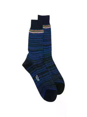 Paul Smith Striped Ankle Socks - Blue