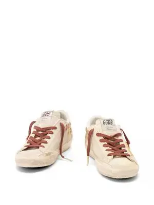 GOLDEN GOOSE Beige Bos Taurus Floral Detail Sneakers - Neutrals