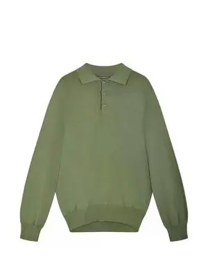 Canali Long-sleeve Polo Shirt - Green
