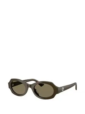 Giorgio Armani Oval-frame Sunglasses - Brown