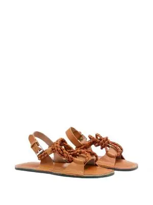 Plan C Braided Strap Sandals - Neutrals