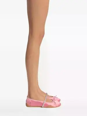 GIUSEPPE ZANOTTI Rhinestone Bow Ballet Flat - Pink
