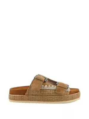 Mou Buckle Detail Sandals - Brown