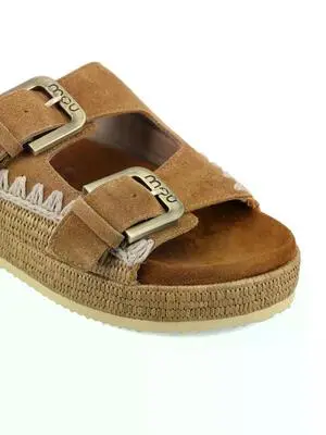 Mou Buckle Detail Sandals - Brown