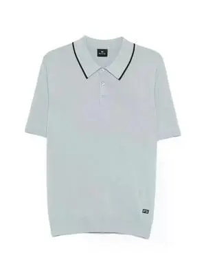 Paul Smith Logo-patch Polo Shirt - Blue