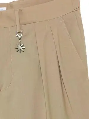 MANUEL RITZ Cuffed Pleated Trousers - Neutrals