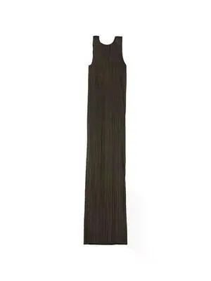 Issey Miyake Pleated Maxi Dress - Brown